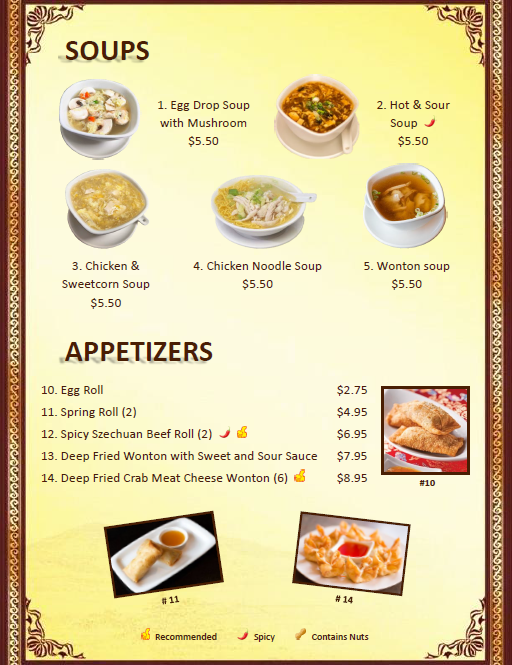 Menu – Spring China House