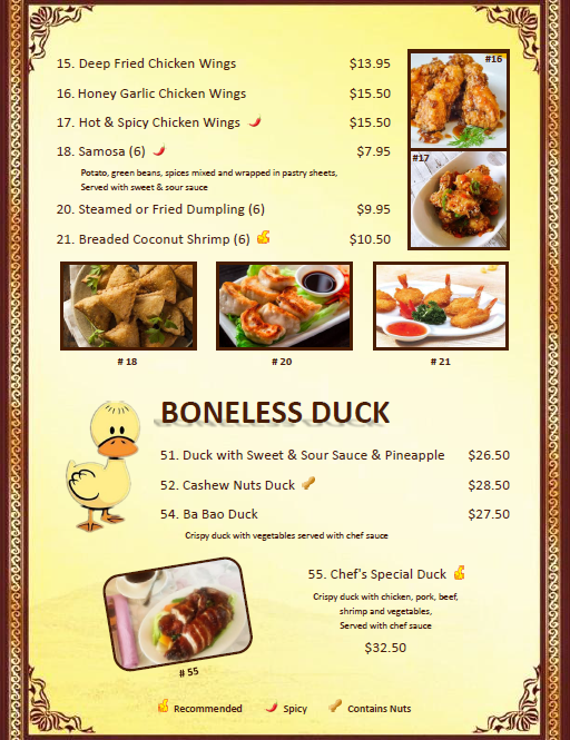 Menu – Spring China House